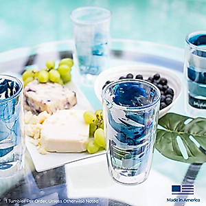 Tervis Made in USA Double Walled Crystal Clear Tabletop Insulated Tumbler Cup Keeps Drinks Cold & Hot, 16oz - 4pk, Clear