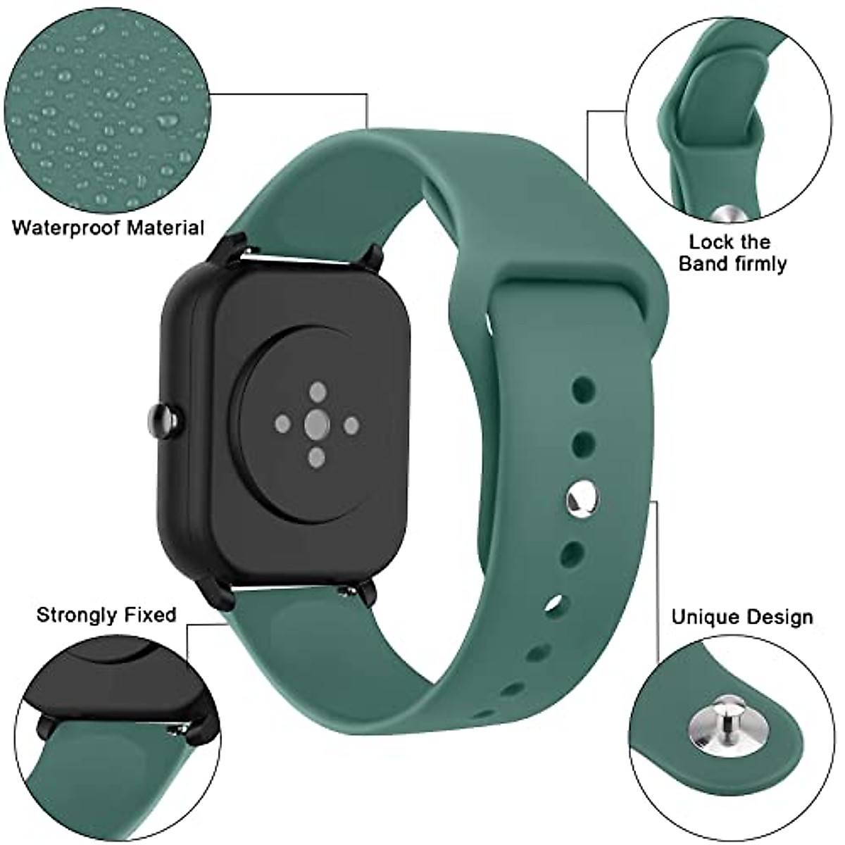 4 PACK Bands for Amazfit GTS 4 / GTS 4 Mini / GTS 3 / GTS / GTS2 / GTS 2e / GTS 2 mini Band Women Men, 20mm Quick Release Soft Silicone Sport Replacement Watch Strap for Amazfit Bip 3 Pro / Bip 3 / Bip U Pro / Bip / Bip Lite / Bip S / Bip S lite / Bip U (