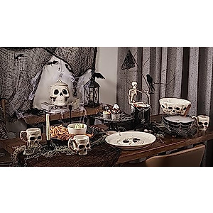 Bico Halloween Skull Ceramic 16oz Mugs, for coffee, tea, hot chocolate, Microwave and Dishwasher Safe