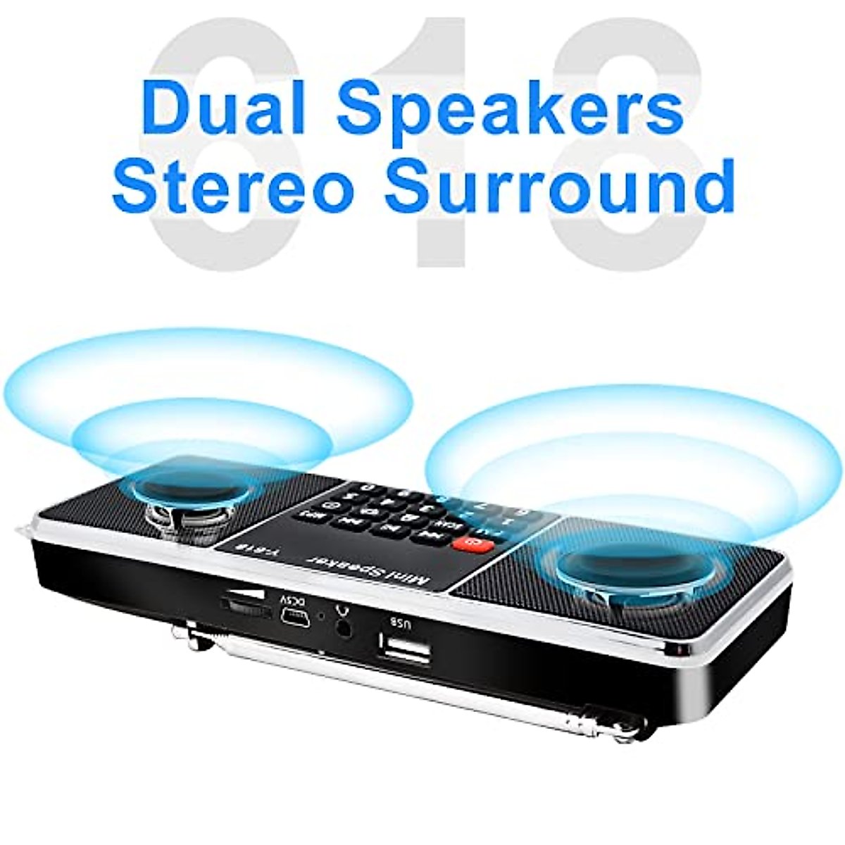LEFON Multifunction Digital FM Radio Media Speaker MP3 Music Player Support TF Card USB Drive with LED Screen Display and Setting Timing Shutdown Function (Black)