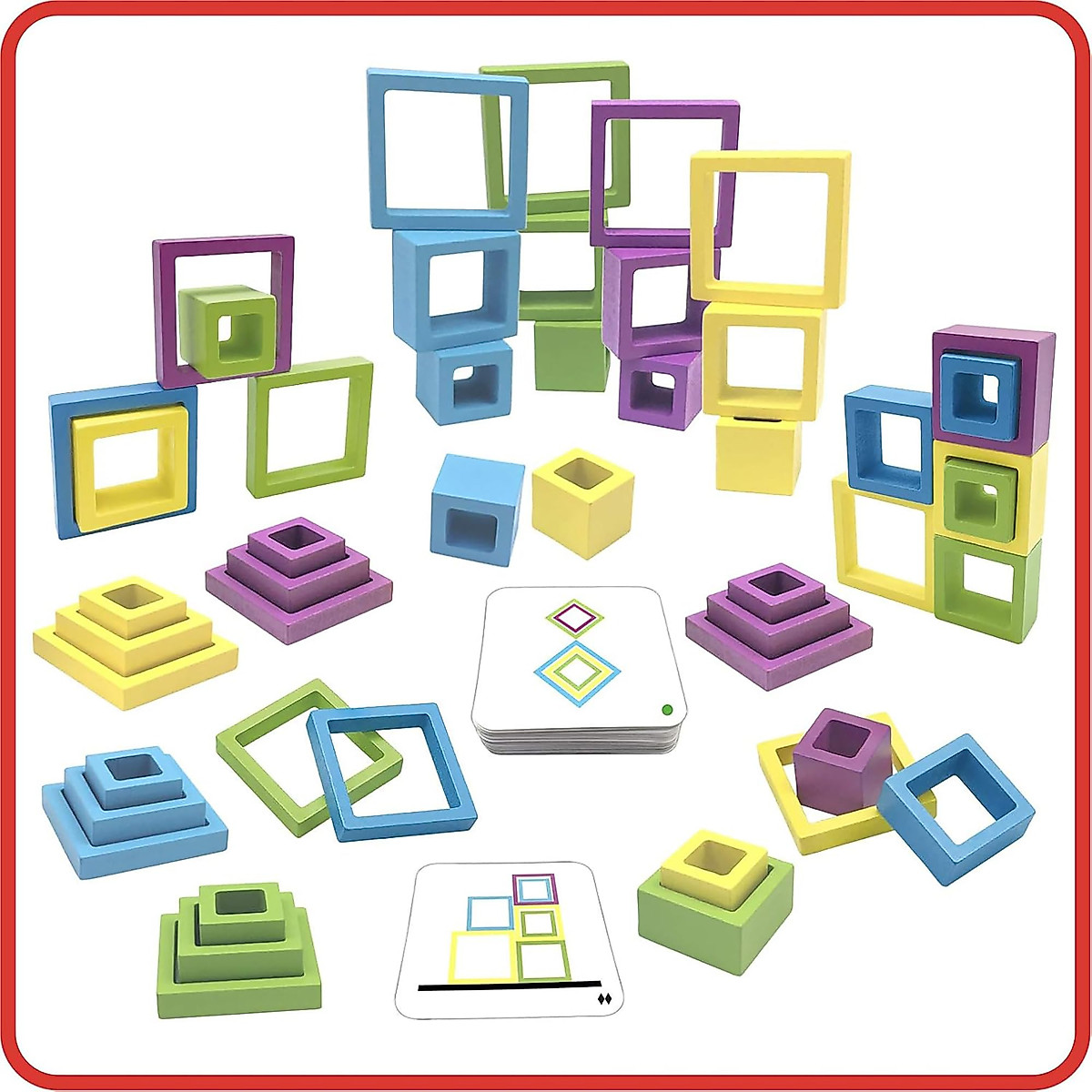 ROO GAMES You’ve Been Framed! - Fast-Paced Stacking and Building Game - For Ages 8+ - Match the Pattern, Slap the Card, Win!