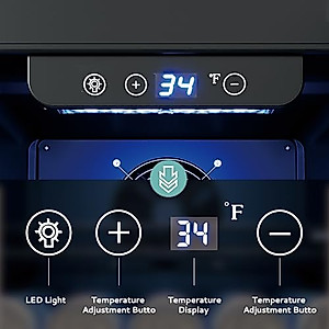 EUHOMY Beverage Refrigerator 15 Inch, Under Counter 127 Can Beverage Fridge with Stainless Steel Door, Beverage Cooler Built-in and Undercounter Beer Fridge, Drink Fridge - Soda Cola