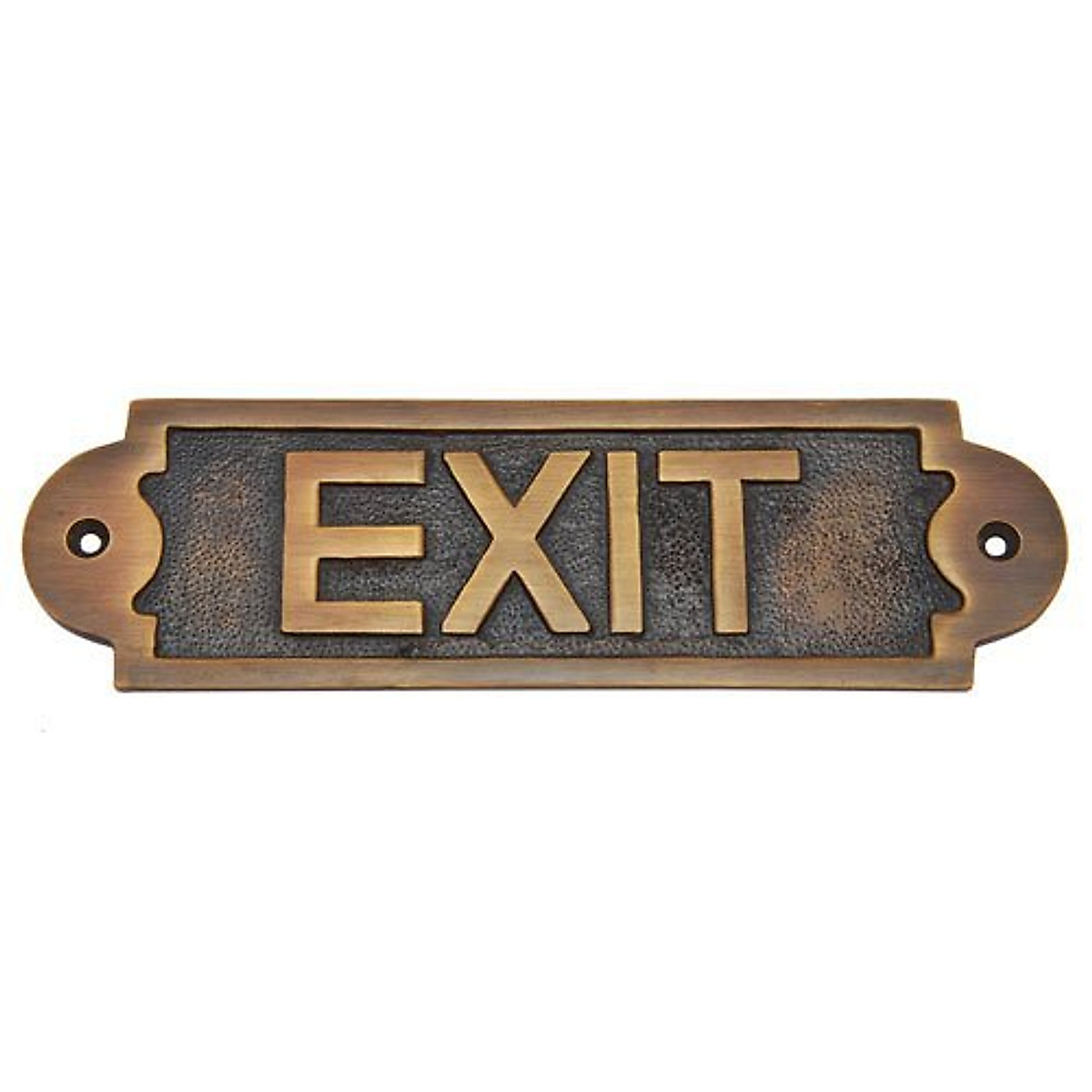 Adonai Hardware Exit Brass Door Sign - Antique Brass