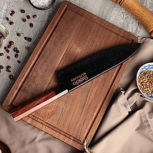 Seido Knives Saya Sheath for 8" Chef Knife - Walnut Carbon Material, Razor-Sharp Edge Chef Knife Cover