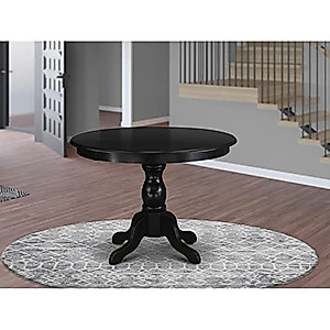East West Furniture Dinner HBT-ABK-TP Dining Room Table Round Tabletop and 42 x 29.5-Black Finish