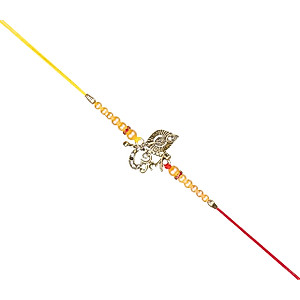 CHERKRAFT Jai Shree Krishna Morpank Flute Rakhi for Brother (Pack of 1) Rakhi Thread for Men/Boy Raksha Bandhan (Design 3, Standard)