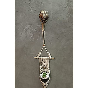 BestySuperStore Tiger Head Shaped Single Hook Hanger Rustic Animal Coat Hat Towel Key Holder Hooks Decorative for Wall (Tiger)