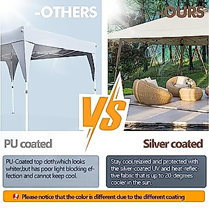 JKING 13'x13' Pop Up Gazebo with Mosquito Netting,Outdoor Gazebo Canopy Tent for Backyard Patio Deck Porch Garden Parties and Events with Roller Bag,4 Sand Bags,8 Stakes & 4 Ropes,Beige