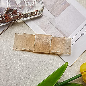 JingleStar Decorative Accessories 1 Inch Sheer Chiffon Ribbon Perfect for Crafts Hair Bows Gift Wrapping Wedding Party Decoration and More (Gold)