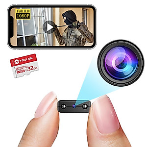【Free 32G】 Smallest Wireless WiFi IP Camera,HD1080P Spy Camera,Pet Camera,Baby Monitor Camera for Video Recording Live Feed,Night Vision,Motion Detection,Cloud Storage for Security with iOS Android