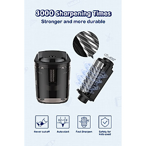 Electric Pencil Sharpener Helical Blade Heavy-Duty RIYO Pencil Sharpeners Battery Operated for No.2/ (6-8mm) Pencils with Auto Start & Cleaning Brush for School/Classroom/Office/Artist Studio