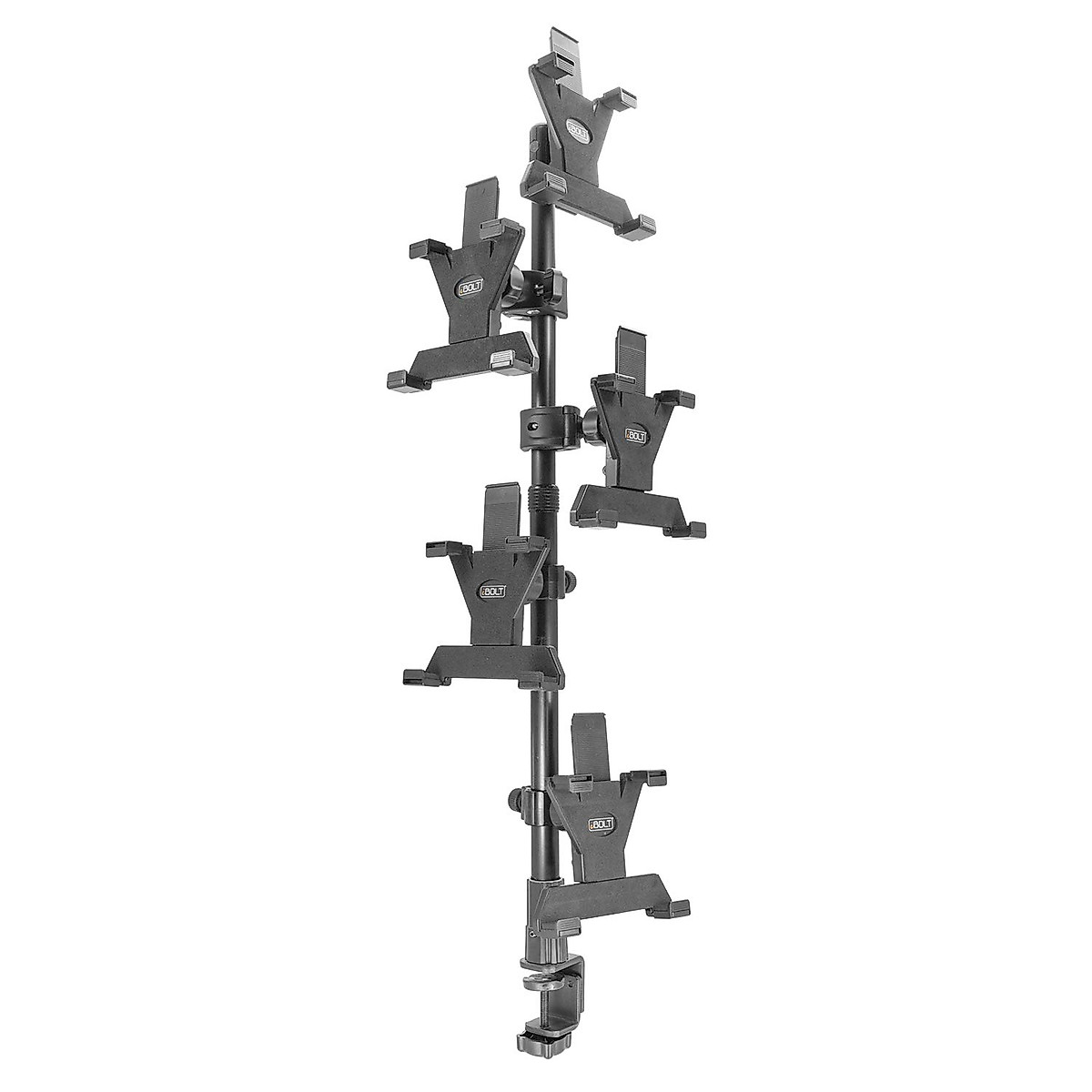 iBOLT TabDock Point of Purchase/POS Clamp Stand/Mount - with 5 Tablet Holders Perfect for Multiple delivery Applications (DoorDash, Uber eats, Postmates, etc.) Fits 7 to 10 inch Tablets