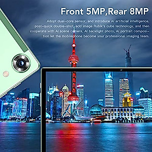 Qinlorgo 10 Inch Tablet, Support 4G Network Front 5MP Rear 8MP US Plug 100-240V 6GB 256GB Night Reading Mode 4G Calling Tablet for 11 (US Plug)