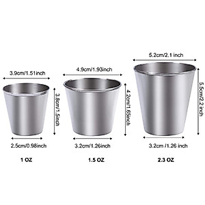 Ruisita 12 Pieces Stainless Steel Shot Cups Stainless Steel Shot Glass Drinking Tumbler (1 Ounce/30 ml)