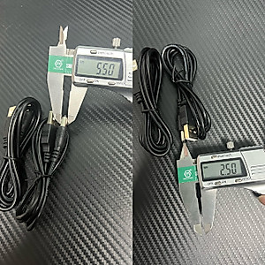 TENINYU USB 2.0 A Male to DC 5.5x2.5mm 5 Volt 24AWG DC Barrel Jack Power Cable 3FT, Black (Max 2.5 Ampere Power Cable, Center PIN Positive),2Pack