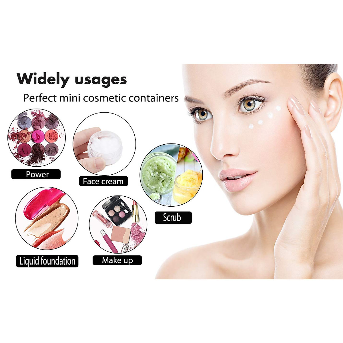 10 Gram Sample Containers with Lids, 10ML Sample Jars, 40 PCS Small Cosmetic Sample Containers for Makeup, Lotion, Eye Shadow, Liquids, Powder, Lip Balms