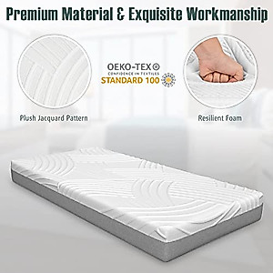 NAFORT 8 Inch Cool Gel Memory Foam Mattress Twin XL, Convoluted Foam for Adjustable Bed Frame, Gel Memory Foam Mattress Medium Firm for Supportive and Pressure Relief, CertiPUR-US Certified