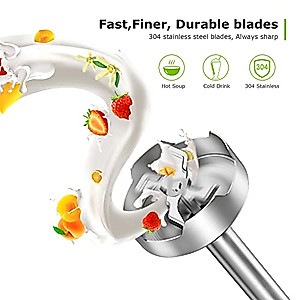 FRESKO Immersion Handheld Blender 500W with 700ml Beaker, 12-Speed & Turbo Mode Hand Blender Stick, 304 Stainless Steel Blades for Soup, Smoothie, Puree, Baby Food