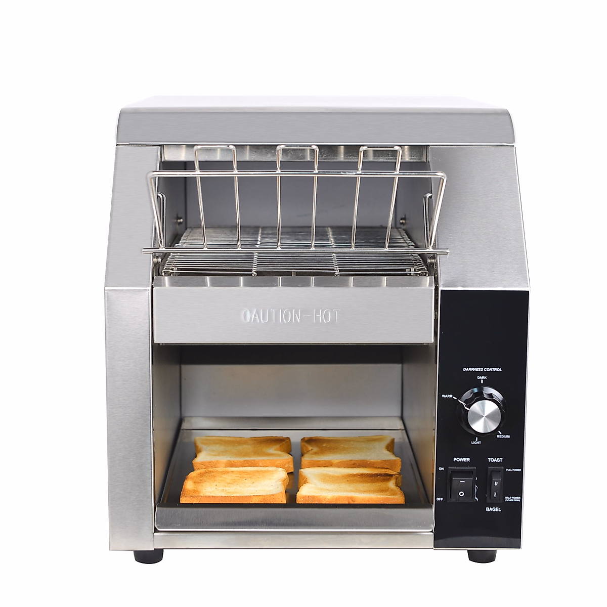 EASYROSE Commercial Conveyor Toaster 450 Slices/Hour Commercial Toaster Oven, 10" Wideness Conveyer Belt Heavy Duty Toasters for Restaurant Hotel Bun Bagel Bread, 120V,1800W, ETL