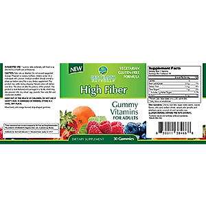 High Fiber Gummy Vitamins for Adults - Gluten Free, Vegan, Delicious Daily Prebiotic Gummies for Digestive Health & Regularity Support, Fruit Flavored Pectin Gummy Fiber Supplement - 30 Count
