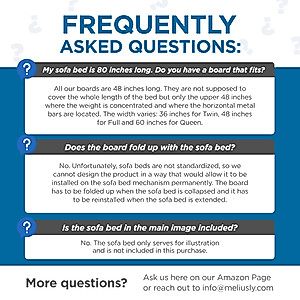 Meliusly® Sleeper Sofa Support Board (48x48'' - Full Size) - Sleeper Sofa Support for Sofa Bed - Sleep Sofa Bar Shield for Sofa Bed or Pullout Couch - Sofa Bed Mattress, Cushion & Bar Support Slats