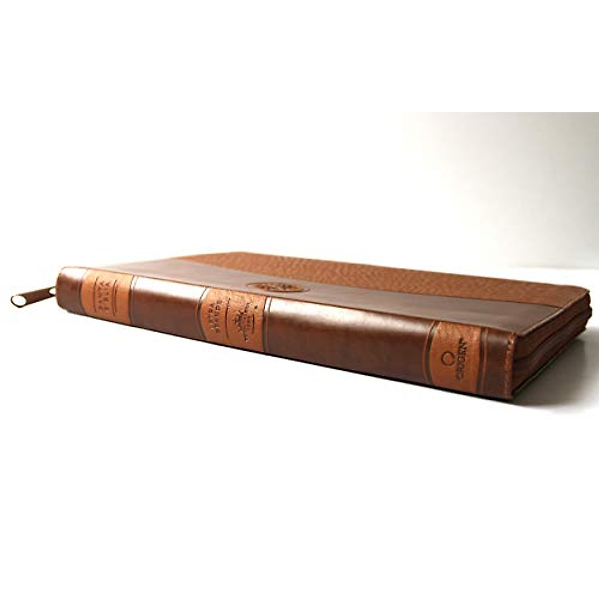 Biblia Reina Valera 1960 Tamaño grande, letra grande piel canela con cremallera / Spanish Holy Bible RVR 1960. Large Size Large Print Brown Leather with Zipper