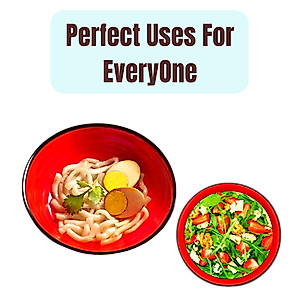 IKIGAI, Ramen Bowl with Chopsticks and Spoon Set of 4 (20 pcs) - 32 and 42OZ Large Melamine Noodle Soup Bowl Set -Pho Bowls and Spoons Set For Ramen, Pho & Soup (32 OZ)