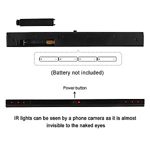 Aokin Sensor Bar for Wii, Replacement Wireless Infrared Ray Sensor Bar for Nintendo Wii and Wii U Console, Includes Clear Stand, Black