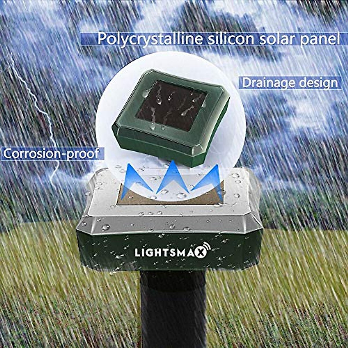 LIGHTSMAX Mole Repellent Mole Repeller Solar Powered Gopher Repellent Ultrasonic Vole Repellant Gopher Repellent Rodent Deterrent No Mole Traps Killer Harm to Your Lawn Yard (8)