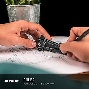 TRUE SmartKnife+ 15-in-1 Multi-Tool | Super Sharp Black Oxidized Pocket Knife and Multi-Tool