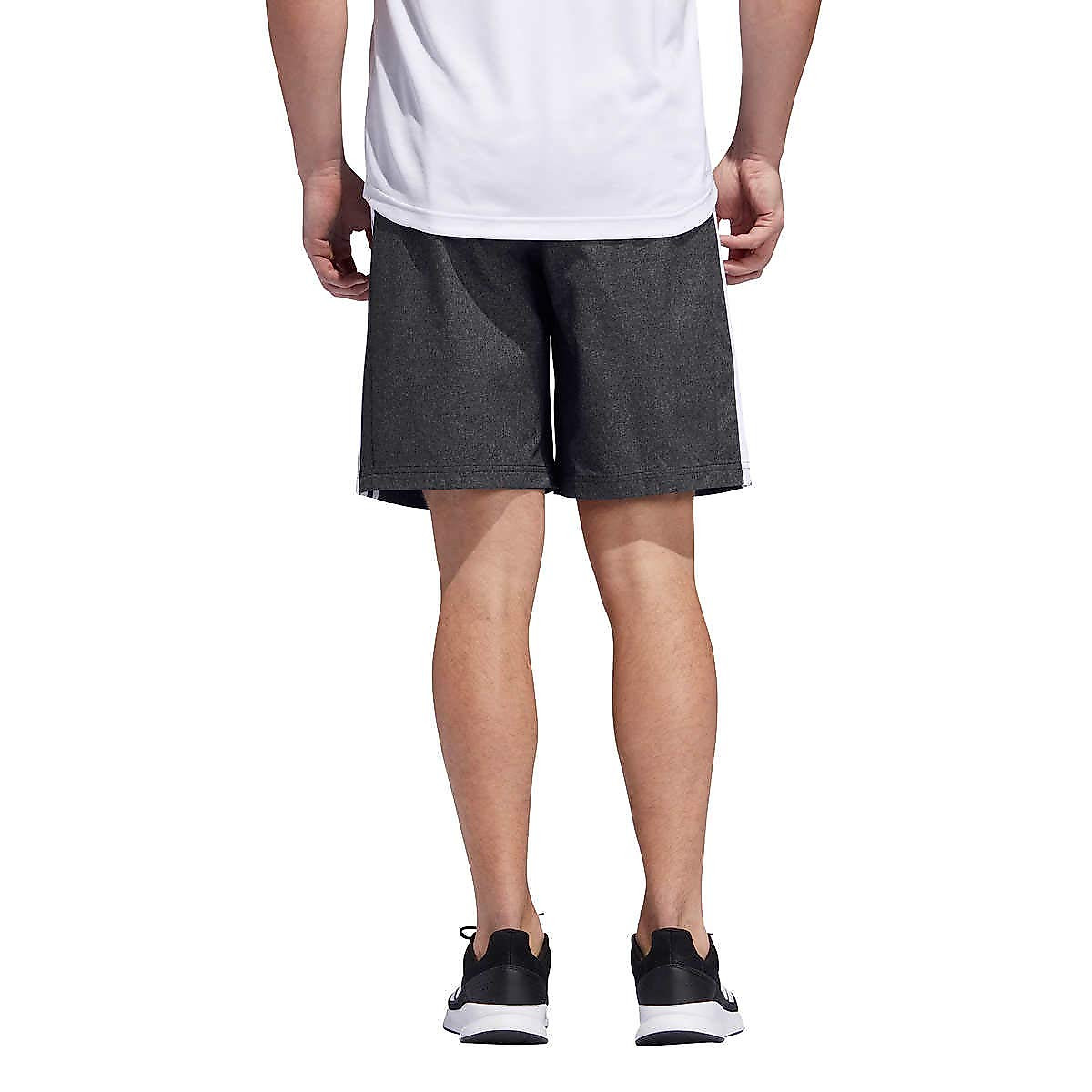 adidas Men’s Woven Active Short (Medium, Black/White Stripe)
