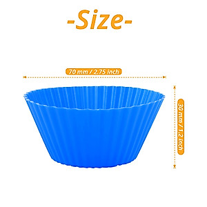 KUFUNG 9 Pack Silicone Cupcakes Liners, Reusable Non Stick Silicone Cupcake Baking Cups, Standard Size Silicone Baking Cups For Cupcake, Muffins (7 cm, Multicolor)