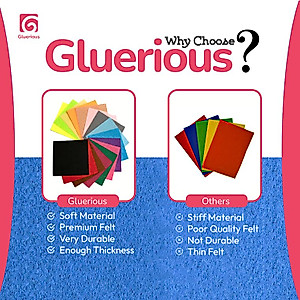 50 Pcs Felt Sheets for Crafts, 4x4 inch Multi Colored Felt Fabric Sheets for DIY, Sewing & Furniture Projects, 1mm Thick Felt Sheets