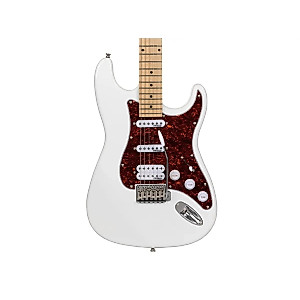 Monoprice 6-String Cali DLX Plus Electric Guitar - Right Handed, Gig Bag, Solid Ash Body, Ivory - Indio Series