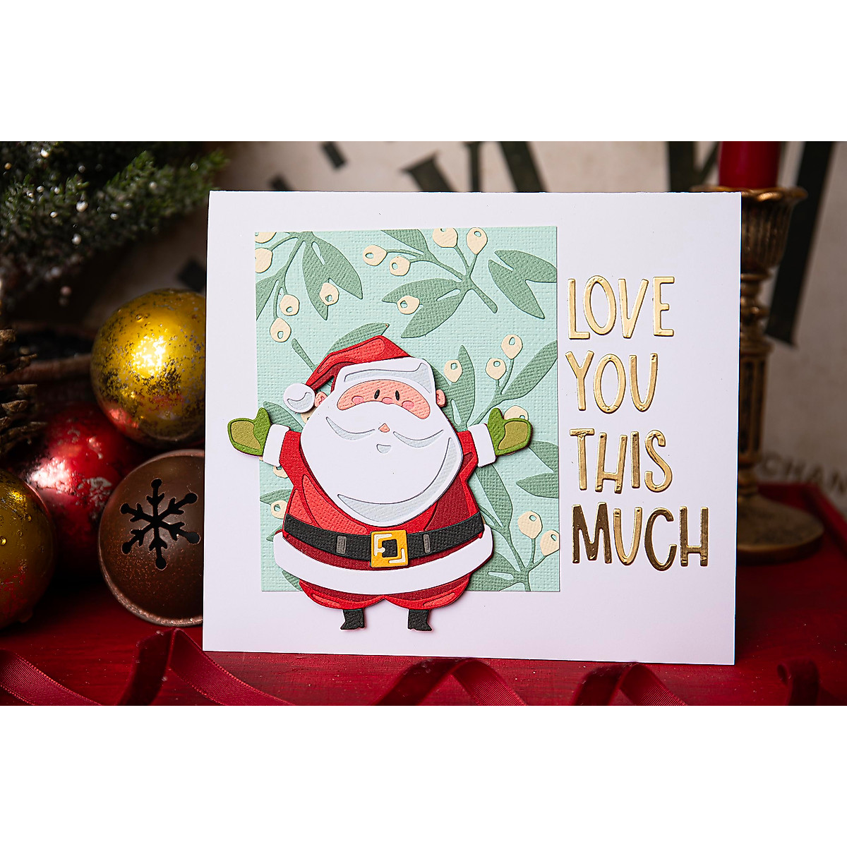 Sizzix Thinlits Die Set 49PK Santa Greetings Colorize by Tim Holtz | 666338 | Metal, Wafer-Thin Cutting Dies for Scrapbooking, Embossing, Journalling, Silver