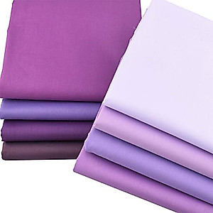 Hanjunzhao Solids Purple Fat Quarters Fabric Bundles, Pre-Cut Quilting Fabric for Sewing Crafting, 18 x 22 inches(Purple Solid)