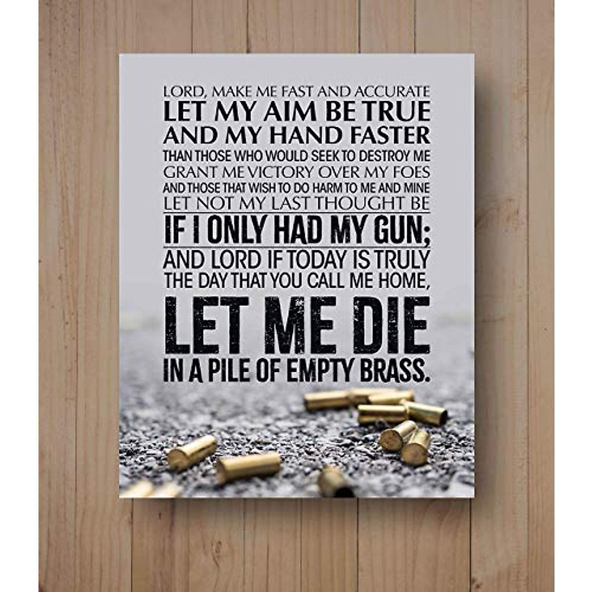 "Lord, Make Me Fast & Accurate" Gun Prayer Wall Art Sign -11 x 14" Pro Second Amendment Poster Print-Ready to Frame. Rustic Decor for Home-Man Cave-Garage-Shop. Perfect Gift for All Gun Owners!