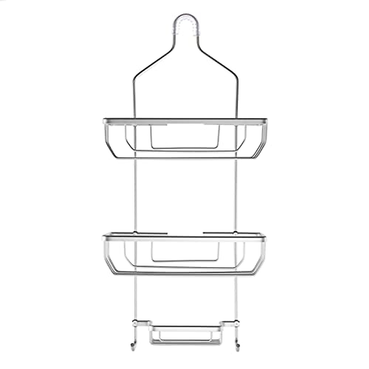 Pure Bath Rust Resistant 3 Tier Metal Hanging Shower Head Storage Caddy Organizer, Silver Chrome