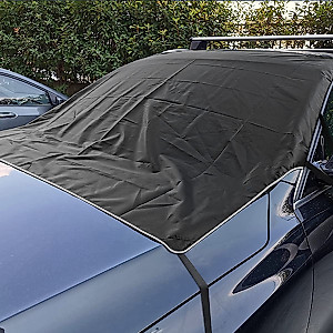 Windshield Snow Cover for Cars, Trucks, Vans - Waterproof, Windproof Winter Frost and Ice Removal Sunshade With Side Mirror Covers