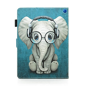 Fire HD 8 & 8 Plus Tablet Case 2020 (10th Generation Only), PU Leather Stand Cover Case with Auto Wake/Sleep, Not Fit All-New Fire HD 8 Tablet 2022 Release 12th Generation, Elephant