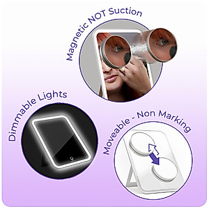 stylPro Stylideas Glow and Go Travel Mirror - Makeup Mirror with Lights Perfect for Hair Styling - USB Rechargeable - with Protective Sleeve - 1 pc.