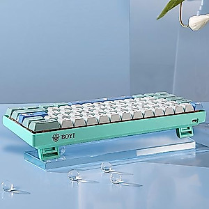 BOYI 61 Mini RGB Wired 60% Hot-Swappable Mechanical Gaming Keyboard,PBT Sublimation Keycaps NKRO Programmable Type-C Keyboard for Gaming and Working(BOYI Iceberg Snow Theme,Cherry MX Brown Switch)