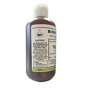 Methyl Red Indicator 0.1% w/v Aqueous Solution, 250 mL (8.4 fl oz) — Plus Convenient Dispensing Cap and Empty 2-oz Dropper Bottle