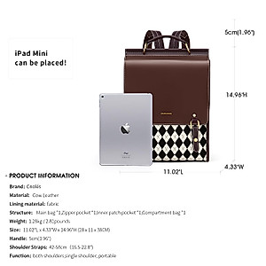 Cnoles Leather Backpack Purse For Women Fashion Ladies Vintage Bag Casual College Travel Backpacks Large bags Brown