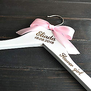sendinglovehandmade Personalized Wedding Hanger Flower Girl Hanger Girl Baptism Gift Birthday Gift
