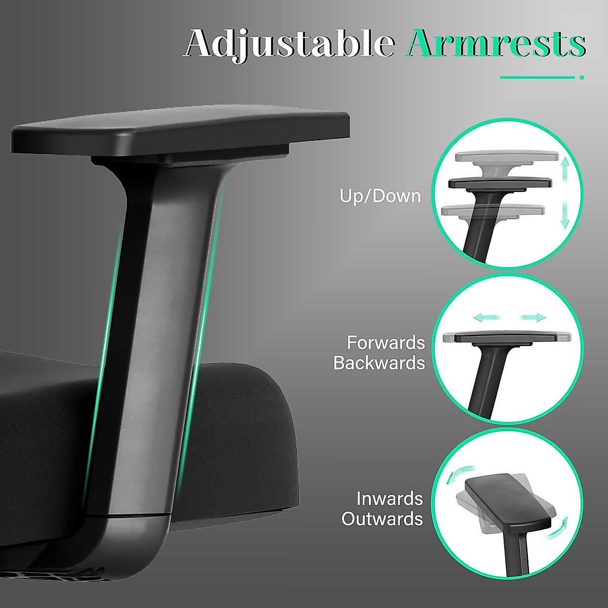 T23 Ergonomic Office Chair,Mesh Computer Desk Chairs with Adjustable Lumbar Support,Headrest,3-D Armrests,Swivel Wheels,Rolling Home Office Desk Chairs for Long Hours (Black)