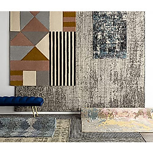 Mark&Day Area Rugs, 9x13 Lieveren Modern Black Area Rug Black White Carpet for Living Room, Bedroom or Kitchen (9' x 13')