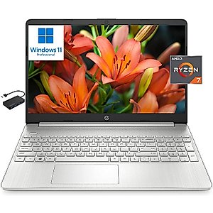 HP [Windows 11 Pro] 15 15.6" HD Business Laptop Computer, 8-Core AMD Ryzen 7 5700U (Beats i7-1180G7), 16GB RAM 512GB PCIe SSD, AMD Radeon Graphics, Wi-Fi 6, Bluetooth 5.2, w/Hub
