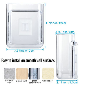 6Pack Plastic Wall Folders, Acrylic Single Pocket Wall Mount File Holder, Clear Hanging Wall File Organizer for Office Home, 4” x 4.7” x 2”