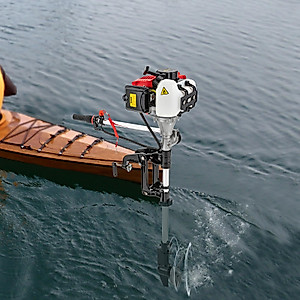 DNYSYSJ Outboard Motor Boat Engine 2 Stroke 2.5HP Superior Engine Outboard Motor Marine Boat Motor with Air Cooling System, CDI Ignition System, Manual Pull Start for Inflatable Fishing Boats